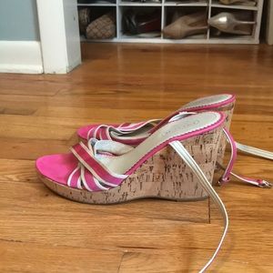 Coach | Shoes | Coach Hot Pink Wedge Sandals | Poshmark